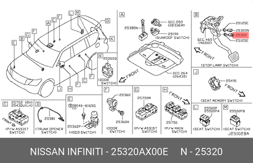 Genuine OE Switch Assembly Stop Lamp 25320AX00E , 25320-AX00E | eBay.de