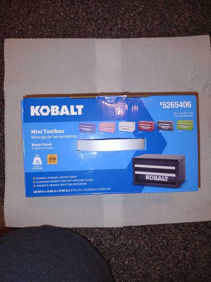 KOBALT Limited Edition & Exclusive Black Mini 11" 2-Drawer Tool Box New ...