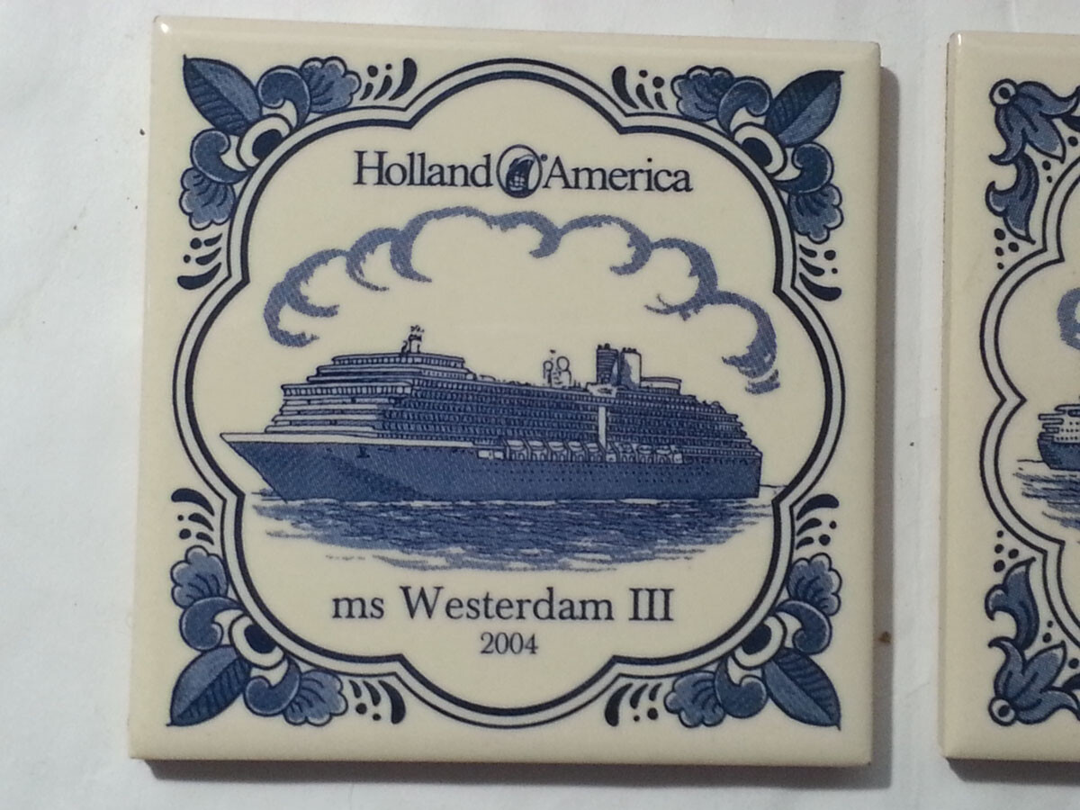 Holland America Westerdam Ships Collection Set of 4 Coasters Porcelain ...
