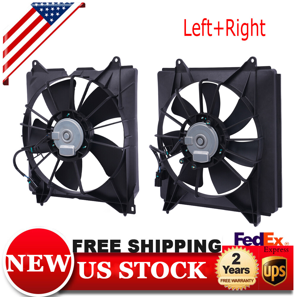 Pair Radiator Cooling Fans Assembly For 2013-2017 Honda Accord Left ...