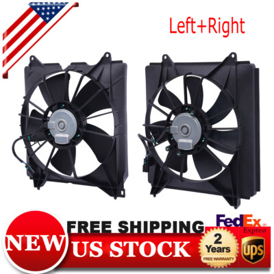 Pair Radiator Cooling Fans Assembly For 2013-2017 Honda Accord Left ...
