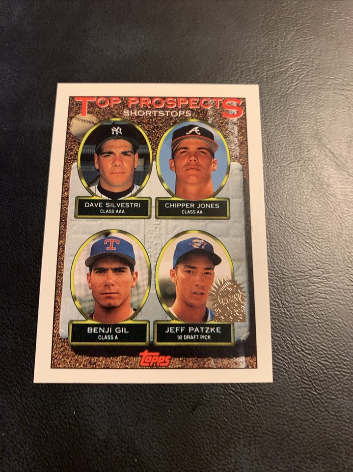 #529 chipper Jones Dave Silvestri Benji Gil , Inaugural 1993 topps 38d ...