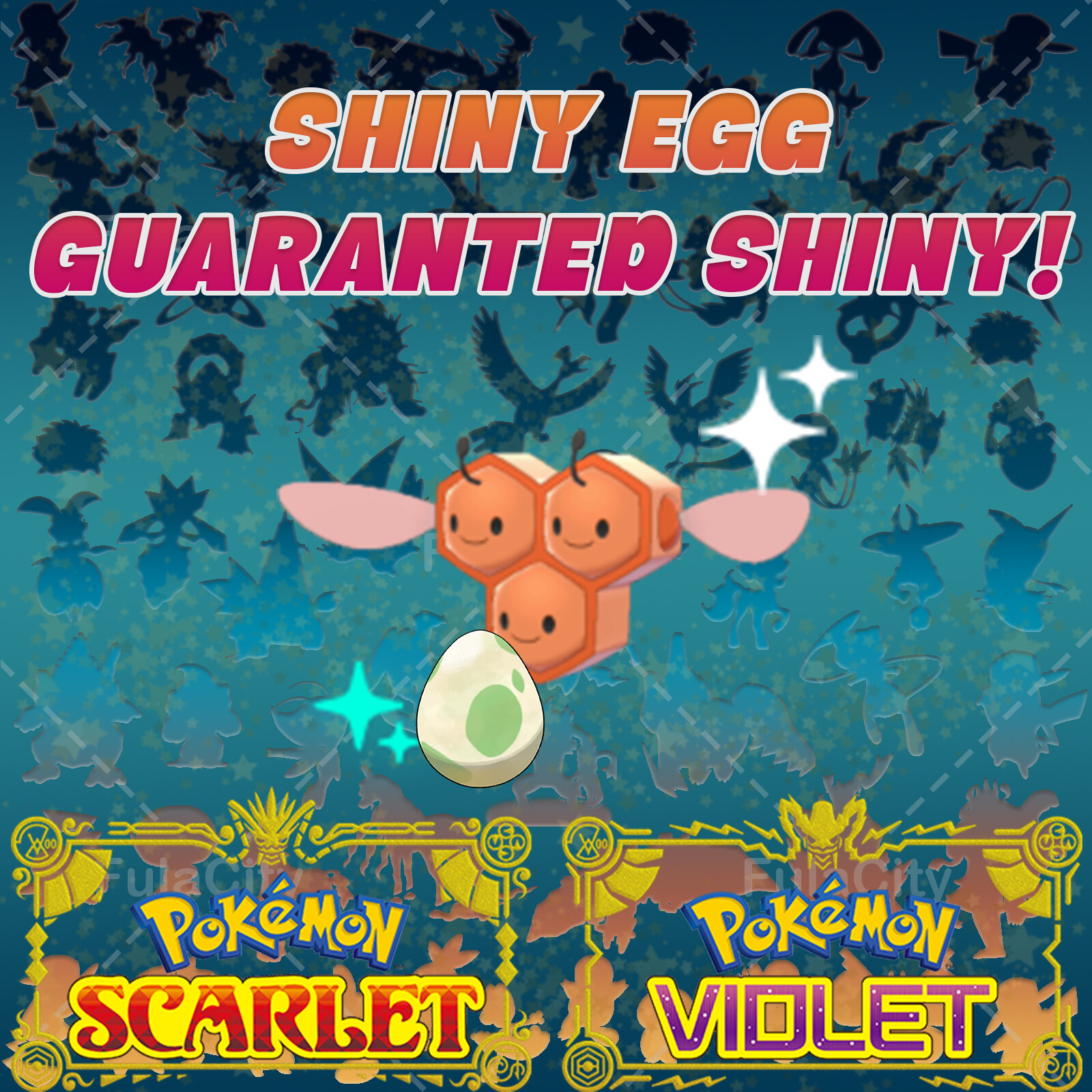 COMBEE POKEMON SCARLET VIOLET SHINY EGG 6 IV CUSTOM AVAILABLE | eBay