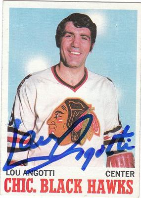 LOU ANGOTTI Autographed Signed 1970-71 Topps card Chicago Blackhawks ...