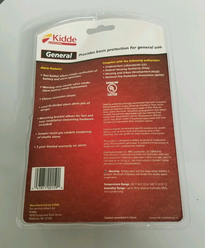 Kidde i9030 Smoke Detector Fire Alarm with Battery | eBay