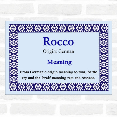 Rocco Name Meaning Blue Certificate | eBay UK