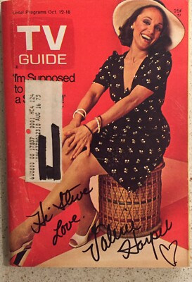 Valerie Harper Signed / Inscribed TV Guide Address Label Attached Rhoda ...