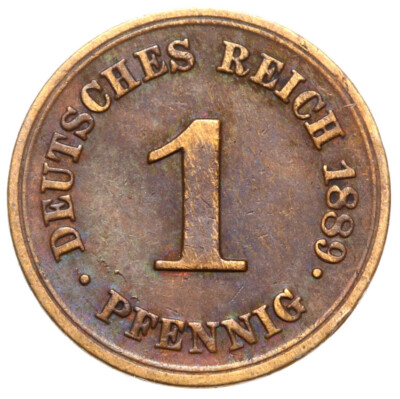 German Empire-Empire-Wilhelm II coin-1 Pfennig 1889 E | eBay