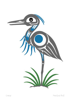 Crane Pauline Bull Art Card Interior Salish Lillooet Nation Native | eBay