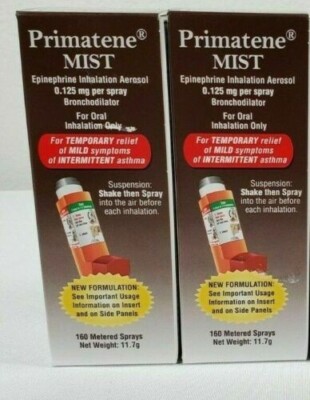 Primatene Mist NON-PRESCRIPTION Epinephrine Bronchodilator LOT OF TWO ...