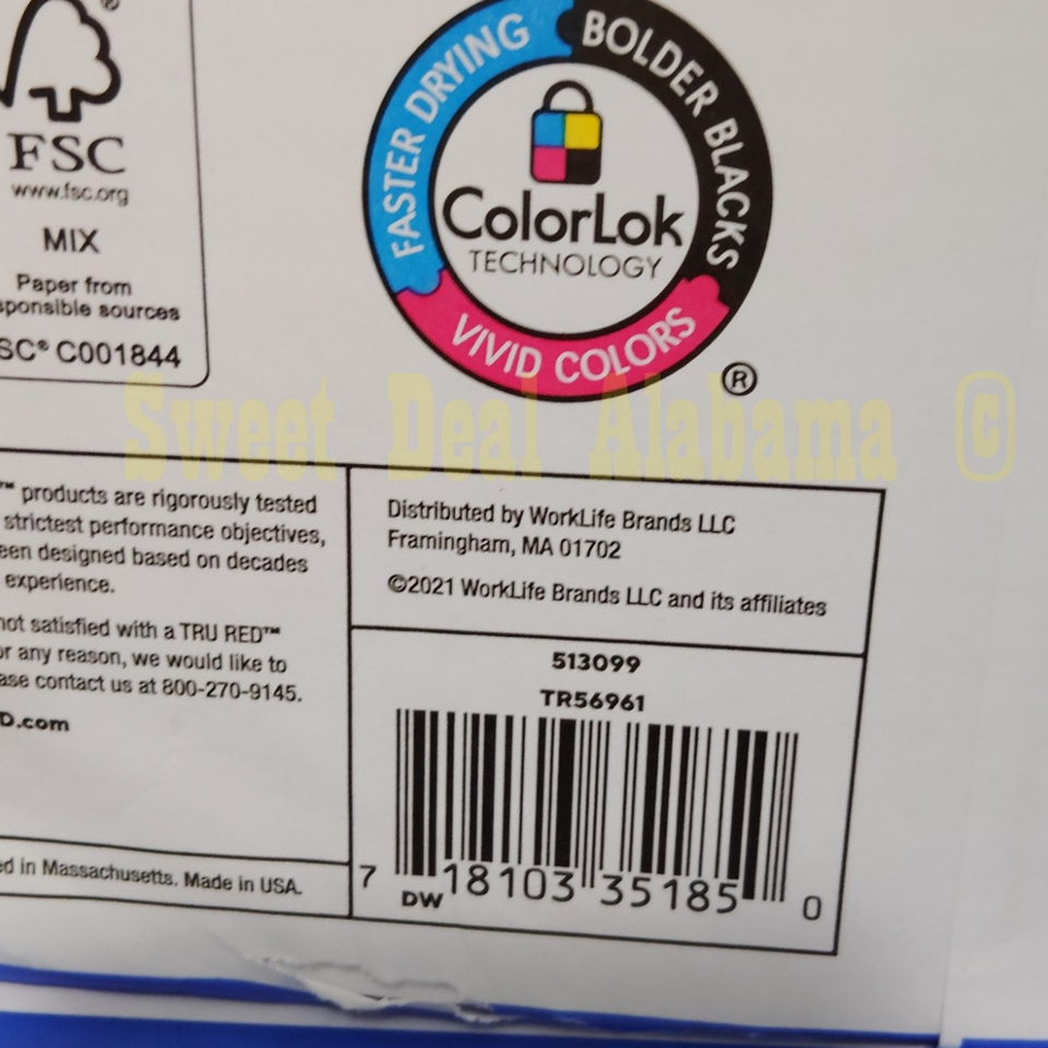3 Reams, 1500 Pages, TRU RED 8.5 X 11 Multipurpose Paper, 20 Lbs., 96 ...