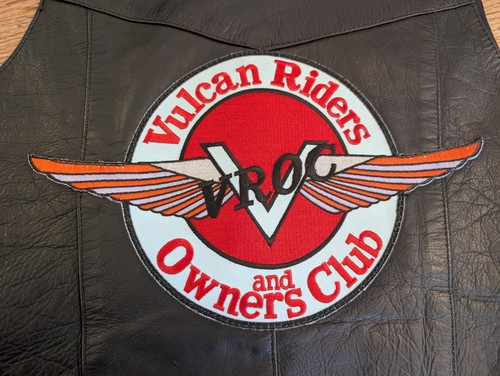 UNIK Men's Leather Motorcycle Vest w/ Harley, POW, Vulcan Riders ...