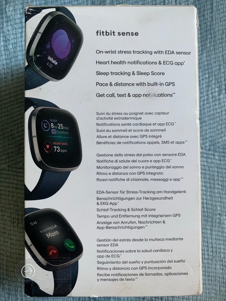 Fitbit Sense 1st Gen Advanced Health & Fitness Activity Tracker FB512 ...