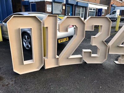 Wooden Numbers MDF Letters Freestanding Large | eBay UK