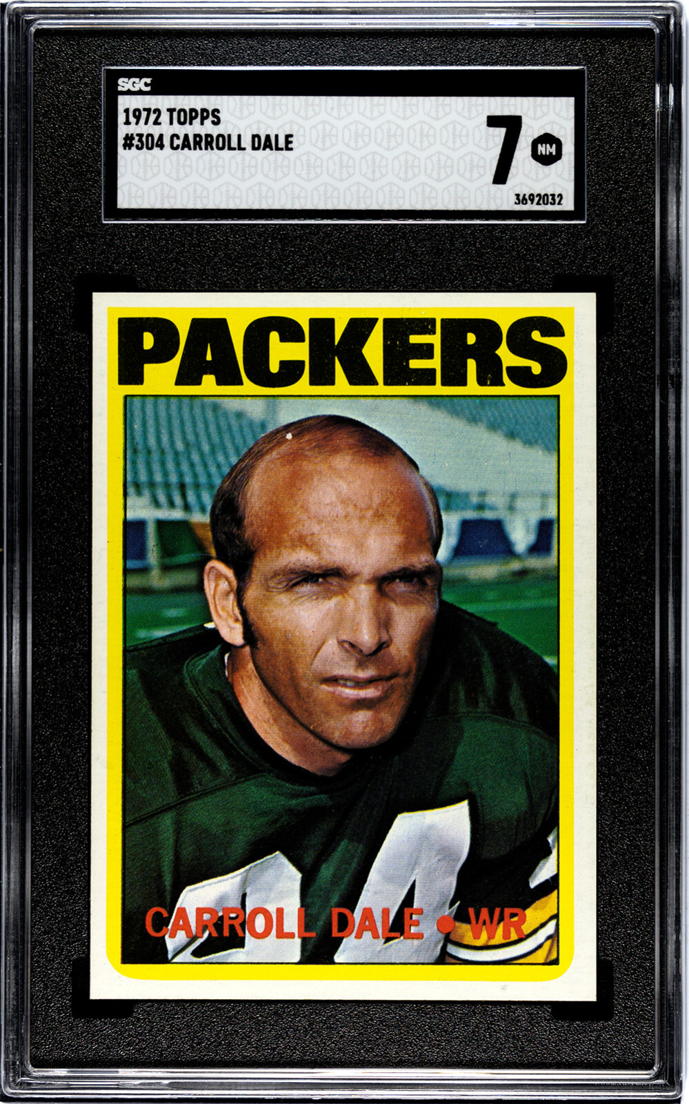 1972 Topps Football (High Number) Carroll Dale #304 SGC 7 (Nice Card ...