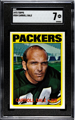 1972 Topps Football (High Number) Carroll Dale #304 SGC 7 (Nice Card ...
