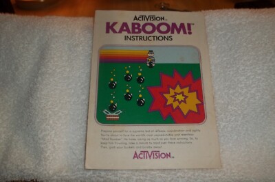 Atari 2600 Activision Kaboom Instruction Manual | eBay