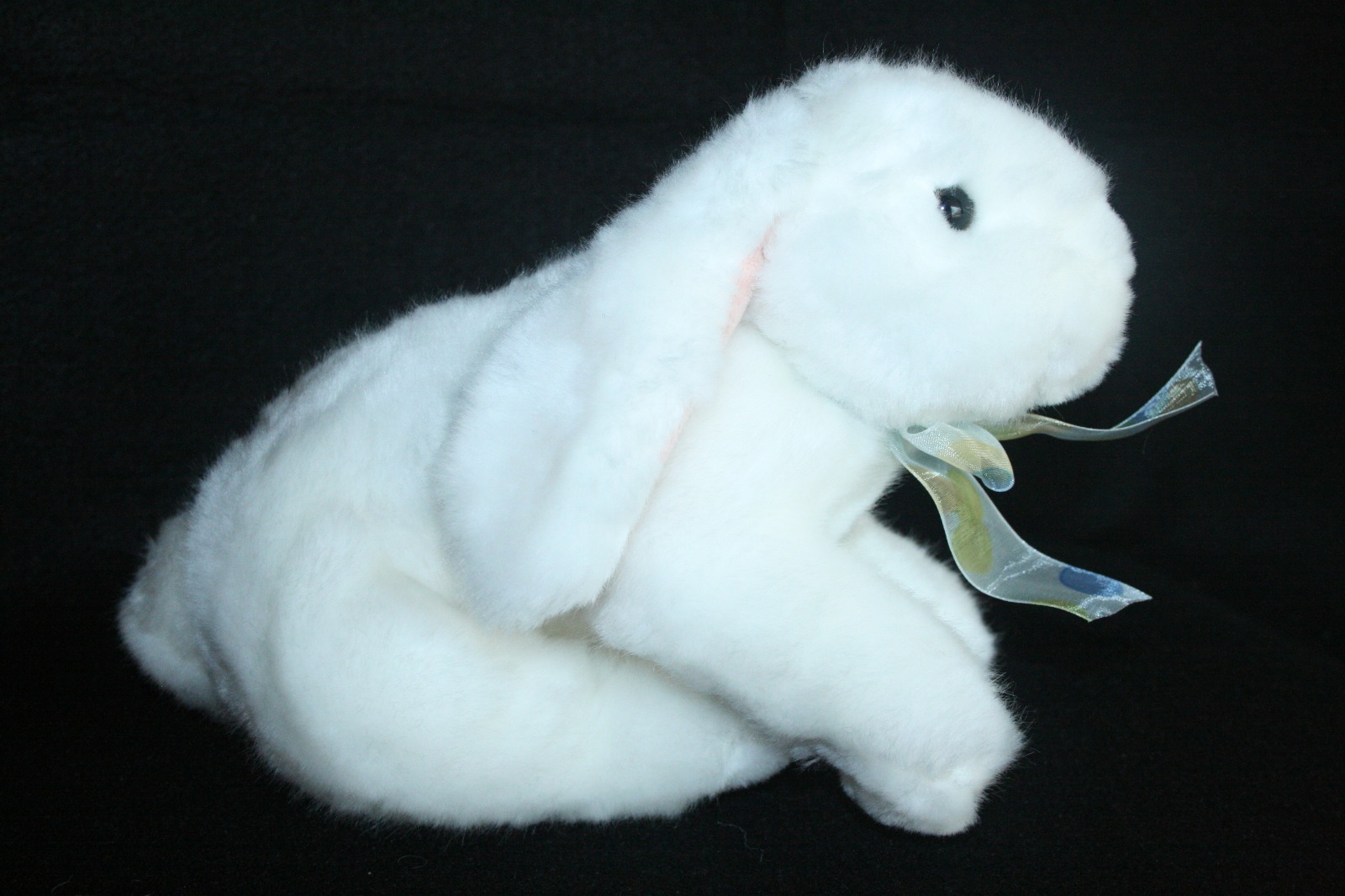 Goffa White Plush Bunny Rabbit Lovey Stuffed Animal Pink Ears 12" | eBay