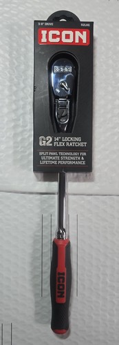 ICON G2 SERIES 3/8" DR 14" LOCKING FLEX RATCHET SPLIT-PAWL 80T NEW ...