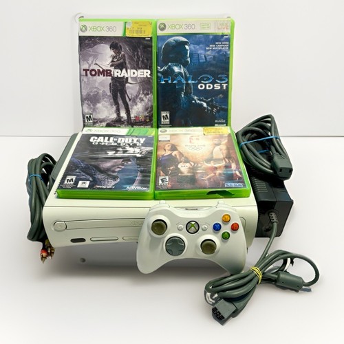 Microsoft Xbox 360 Console Bundle With 4 Games New Laser Halo Tested | eBay