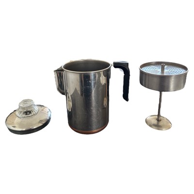 Vtg Revere Ware Stainless Copper Bottom Coffee Pot Percolator Stovetop ...
