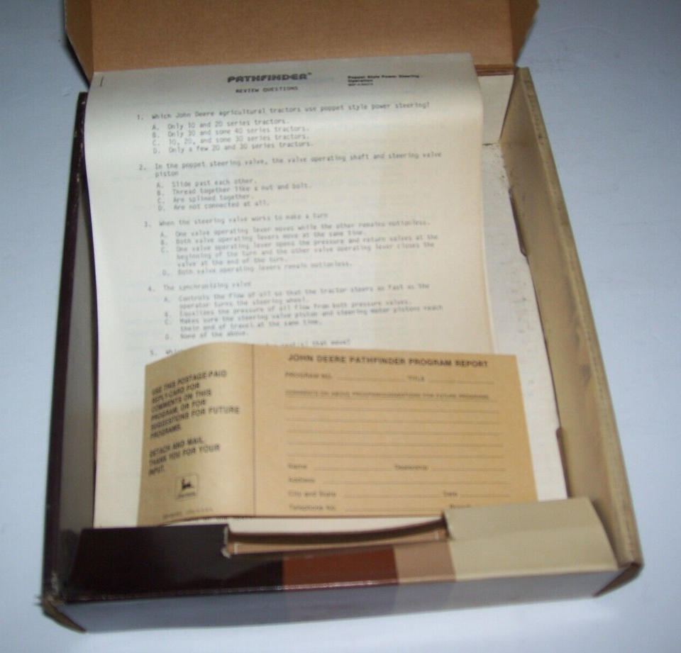 JOHN DEERE PATHFINDER POPPET STYLE POWER STEERING OPERATION TAPES ...