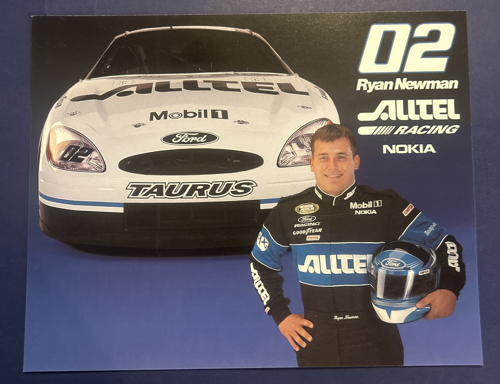 2002 RYAN NEWMAN ALLTEL FORD PENSKE #02 NASCAR BUSCH SERIES 8X10 ...