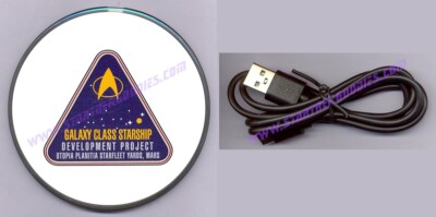 Wireless PHONE CHARGER Star Trek: Next Generation GALAXY CLASS Logo w ...