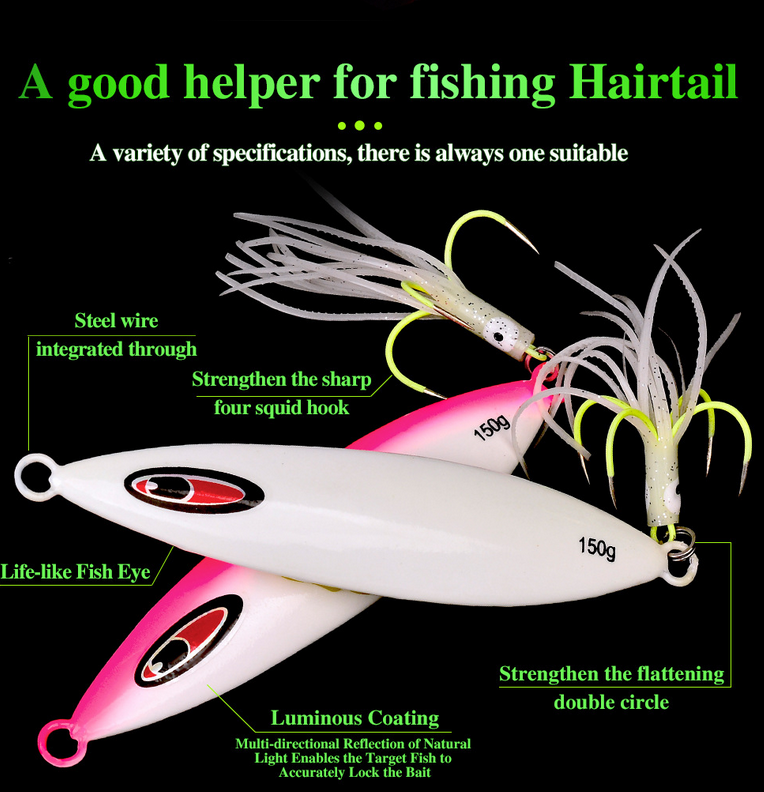 Lot 4PC Slow Pitch Flat Fall Jigs Jigging Saltwater Lead Metal Fishing ...