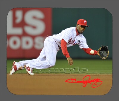 Jimmy Rollins Philadelphia Phillies Facsimile Autographed Mouse Pad ...