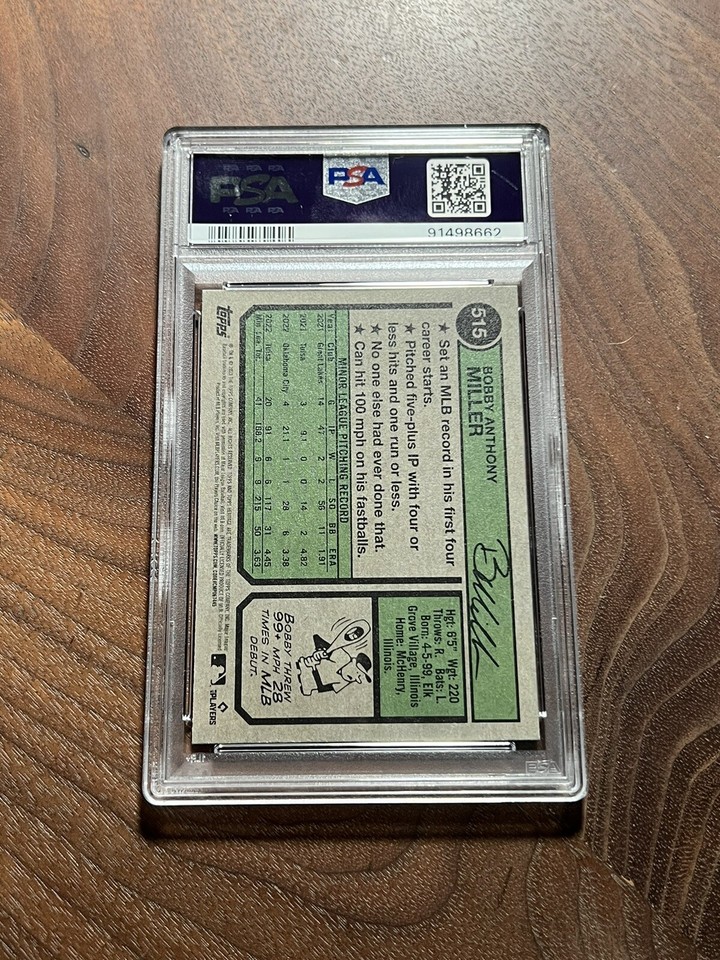 2023 Topps Heritage Bobby Miller Rookie RC #515 PSA 10 Dodgers | eBay