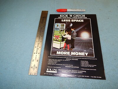 1993 Fun Industries KICK 'N CATCH arcade game advertising flyer | eBay ...