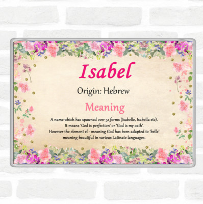 Isabel Name Meaning Jumbo Fridge Magnet Floral | eBay UK
