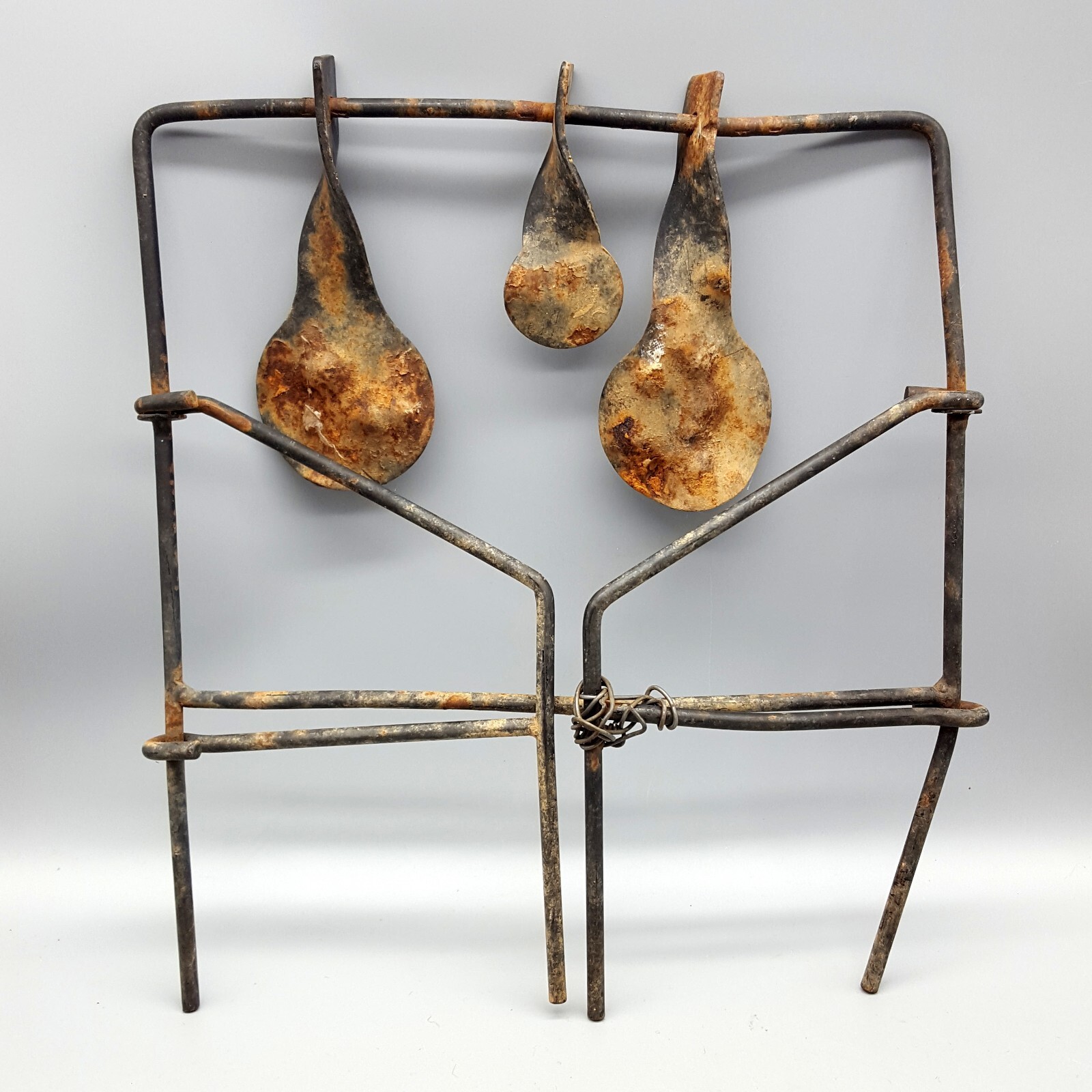 Vintage Twisted Ground Shooting 3 Target, Rusty Pitted Iron, Rotates ...
