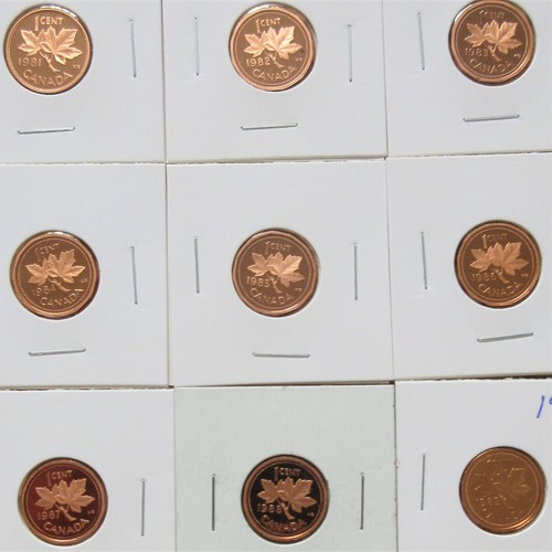 Set of Canada PROOF Small Cents Coins (1981-1989) UNC Pennies 1p 1c | eBay