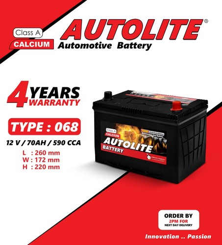 AUTOLITE TYPE 068 CAR BATTERY 70AH 4 YEARS WARRANTY | eBay