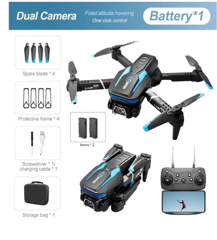 FACEGLE LU800 Foldable Drone Dual Camera WIFI RC Quadcopter W/ Remote ...