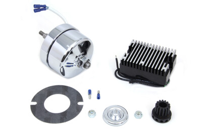 HARLEY Chrome 12 Volt Alternator Generator Conversion Kit fits 1936 ...