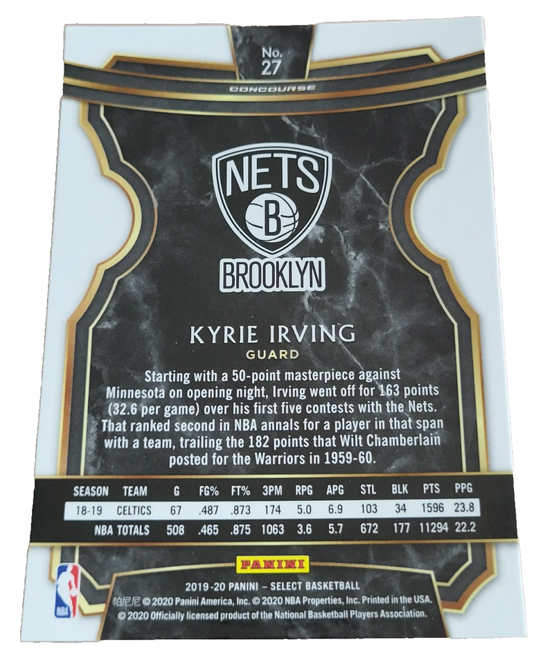 2020 Panini Select#27 Kyrie Irving Brooklyn Nets NBA Basketball Card ...
