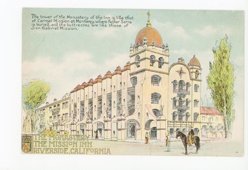 Mission Inn—Riverside CA Rare Antique Hotel Advertising PC Horse ca ...