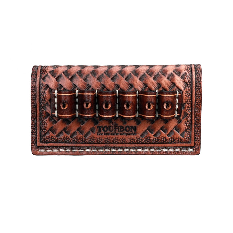 TOURBON Leather Revolver/Rifle Ammo Belt Slide .38/357/44/45 Bullet ...