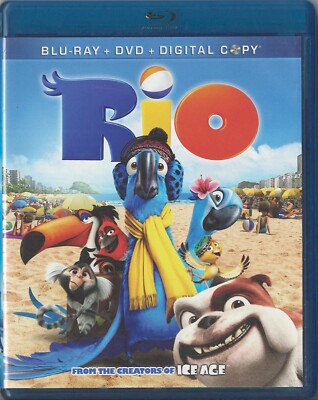 Rio (Blu-ray/DVD, 2011, 3-Disc Set) Anne Hathaway, Jamie Foxx, George ...