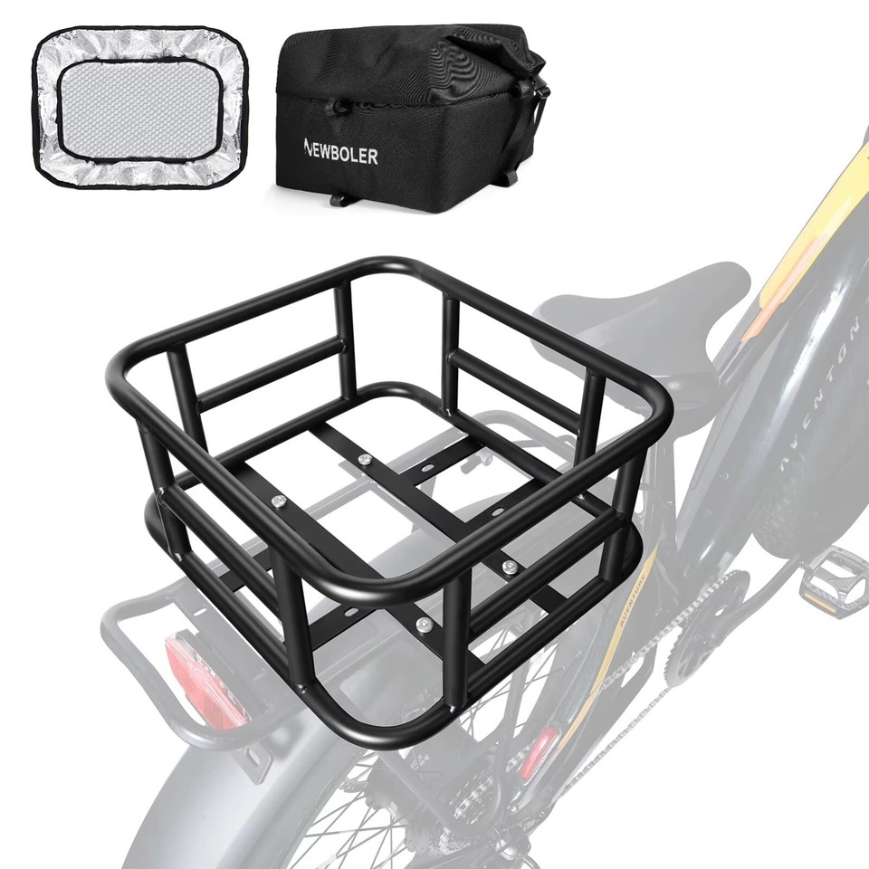 Rear Bike Basket Bicycle Cargo Rack Bag Large Capacity Fron E-Bike ...