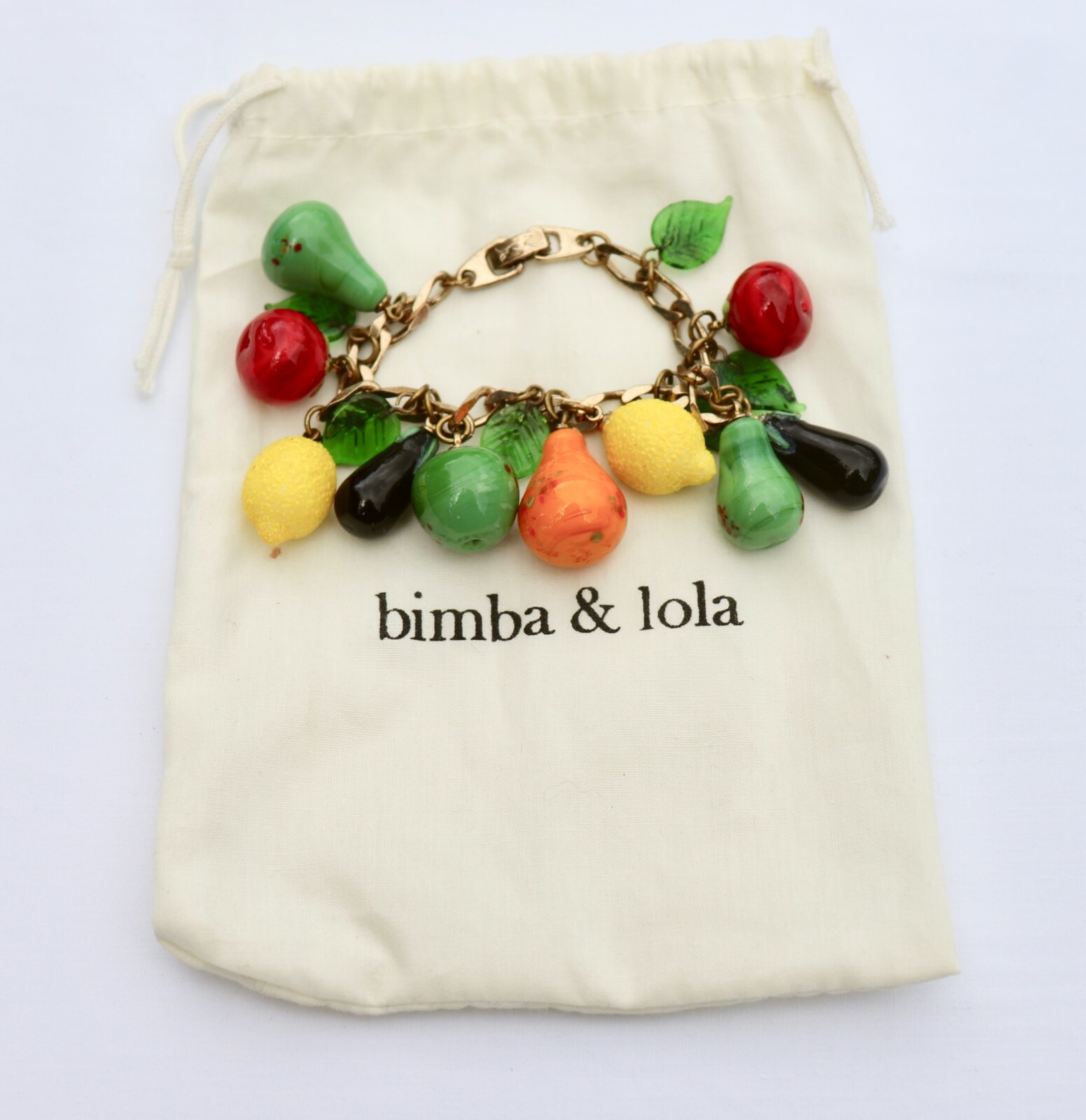 BIMBA & LOLA GLASS FRUIT AND VEGETABLE CHARM BRACELET PORTUGAL | eBay