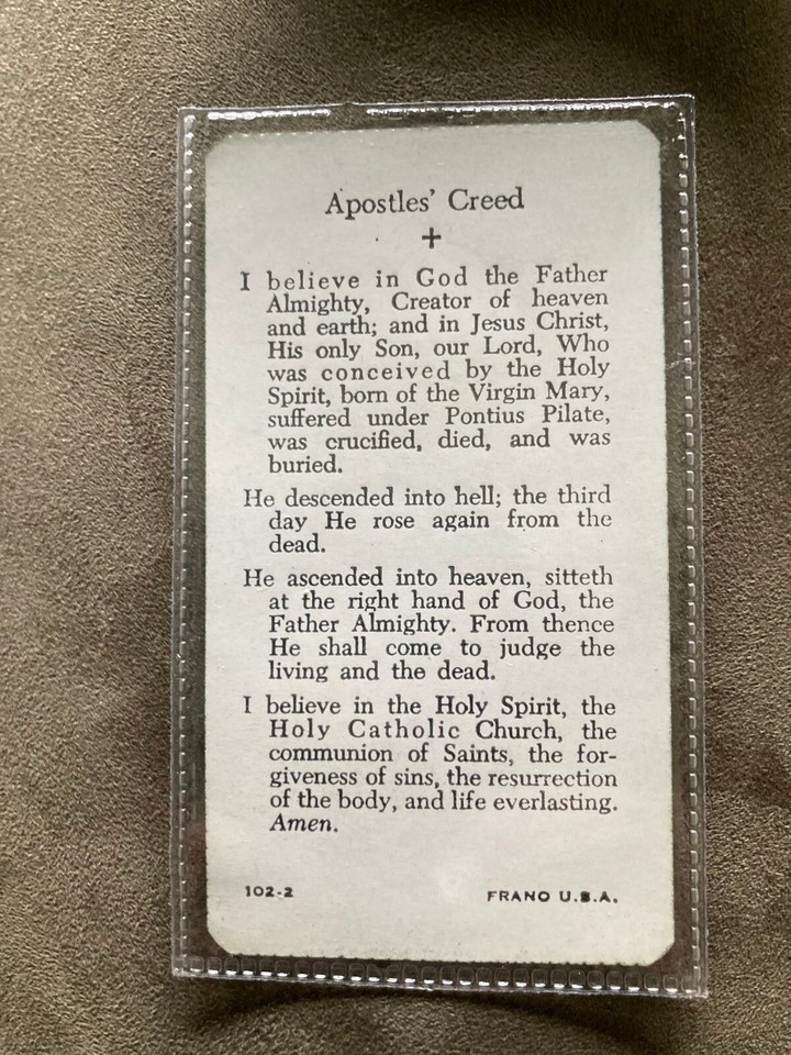 Apostles' Creed Holy Card | eBay