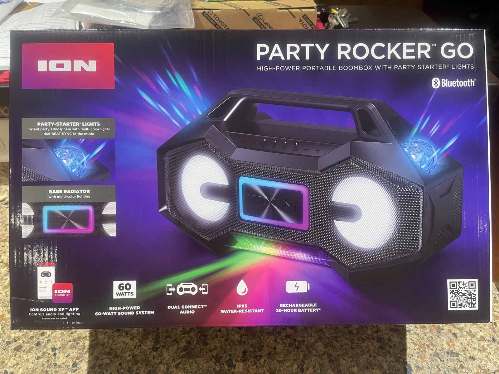 NEW ION Audio Party Rocker Go HighPower Boombox Portable Speaker w ...