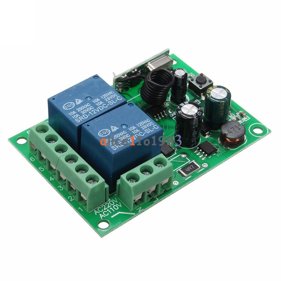 AC 110-220V 315MHz 2 CH Channel Wireless RF Relay Remote Control Switch ...