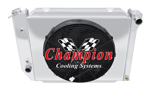 Cold Champion 2 Row Radiator, 16" Fan and Shroud for 1968 Ford Galaxie ...