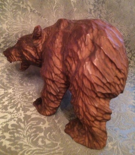 Wooden Carved Bear Ainu Traditional Crafts Artist Araya Vintage Animal ...