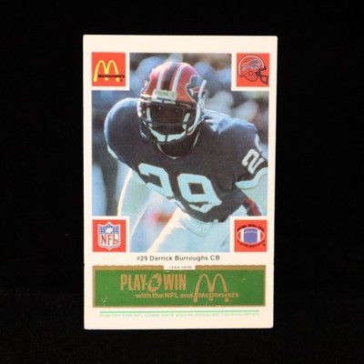1986 Derrick Burroughs Buffalo Bills McDonald's "Green" Regular Game ...